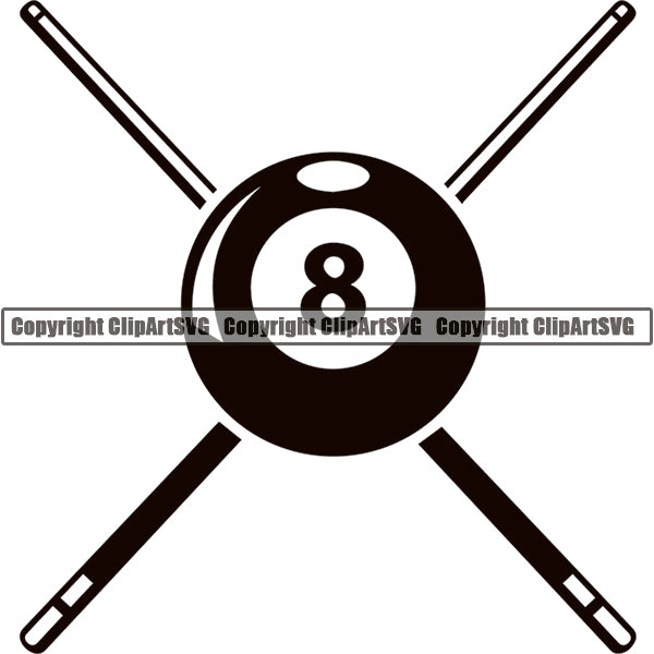 Billiards Pool 8-Ball Logo ClipArt SVG – ClipArt SVG