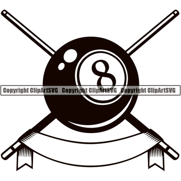 Billiards Pool 8-Ball Logo ClipArt SVG – ClipArt SVG