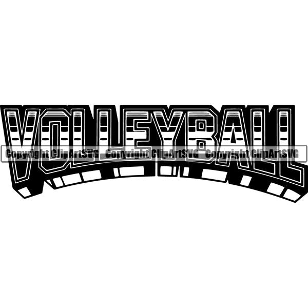 Sports Game Volleyball Text ClipArt SVG – ClipArt SVG
