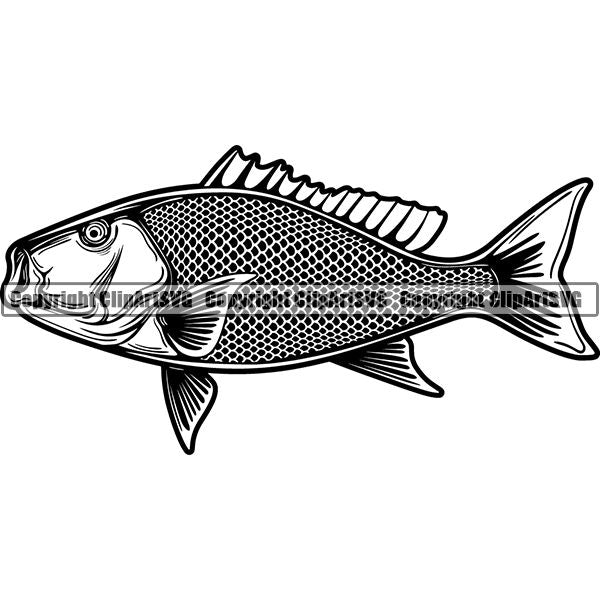 Sports Game Fishing Hunting Fish Hunt Fish Mutton Snapper ClipArt SVG ...