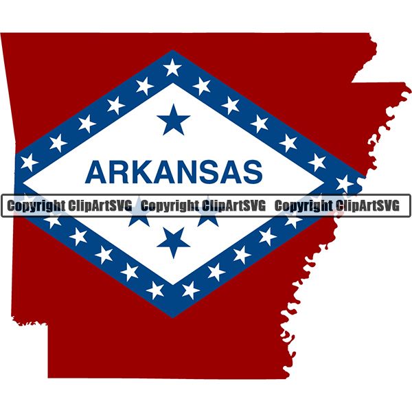 State Flag Map Arkansas ClipArt SVG – ClipArt SVG