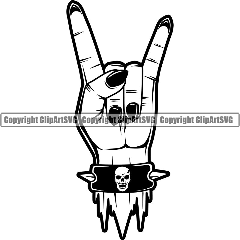 Music Guitar Musician Band Hand Finger Gesture Sign Signal ClipArt SVG ...